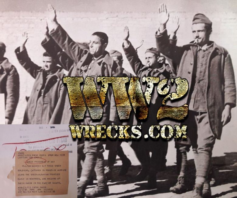 “Greek Prisoners of War holding up their hands in the fascist salute ...