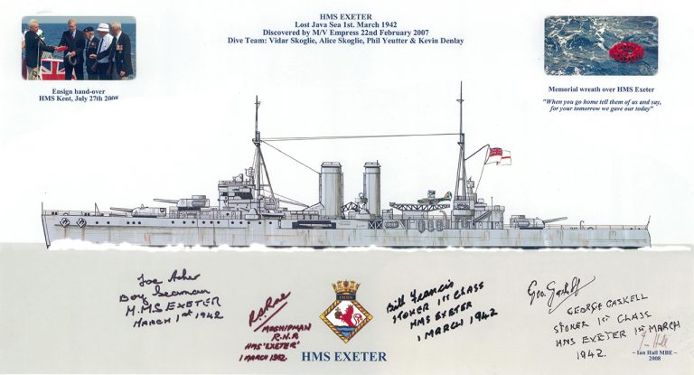 A dedication to HMS Exeter, the shipwreck that disappeared, featuring ...