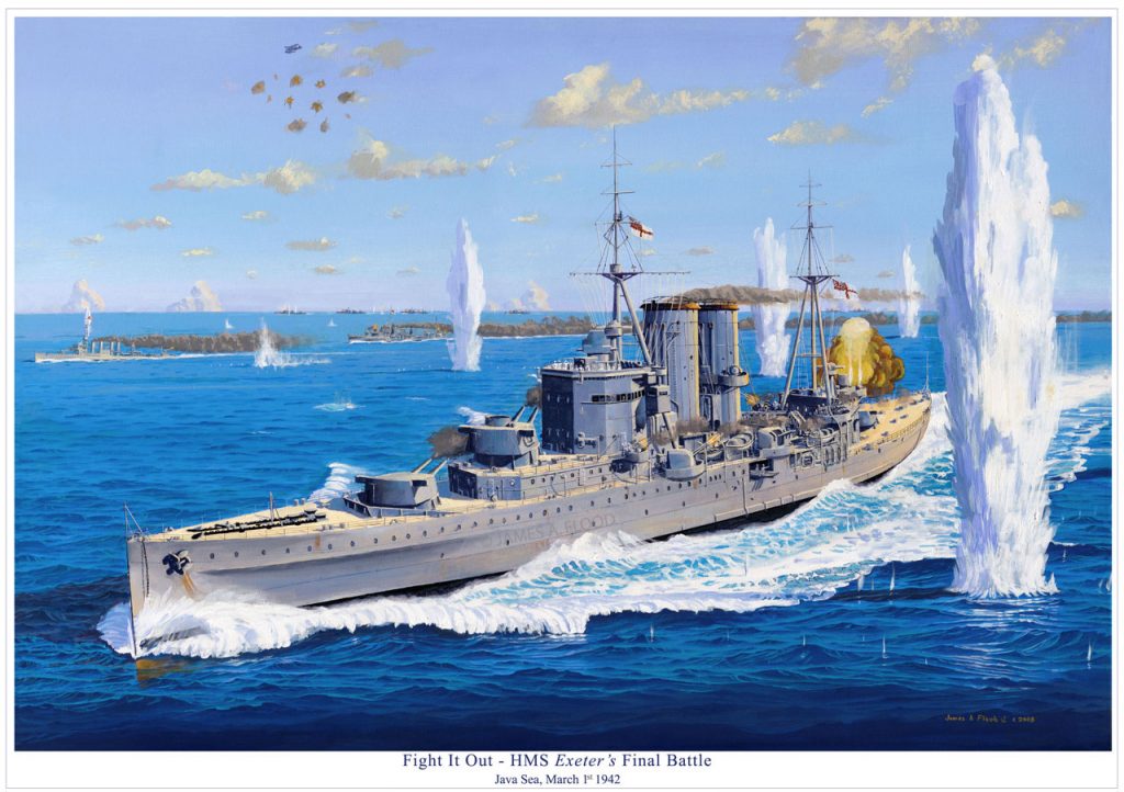 A dedication to HMS Exeter, the shipwreck that disappeared, featuring ...